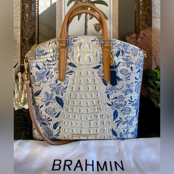 Brahmin | Bags | Indigo Palaminto Large Duxbury Brahmin Satchel | Poshmark